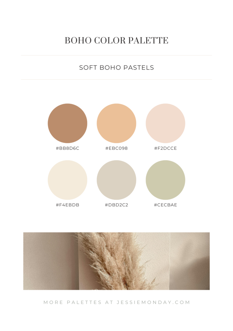 Boho color palette inspiration (with hex codes) - Jessie Monday
