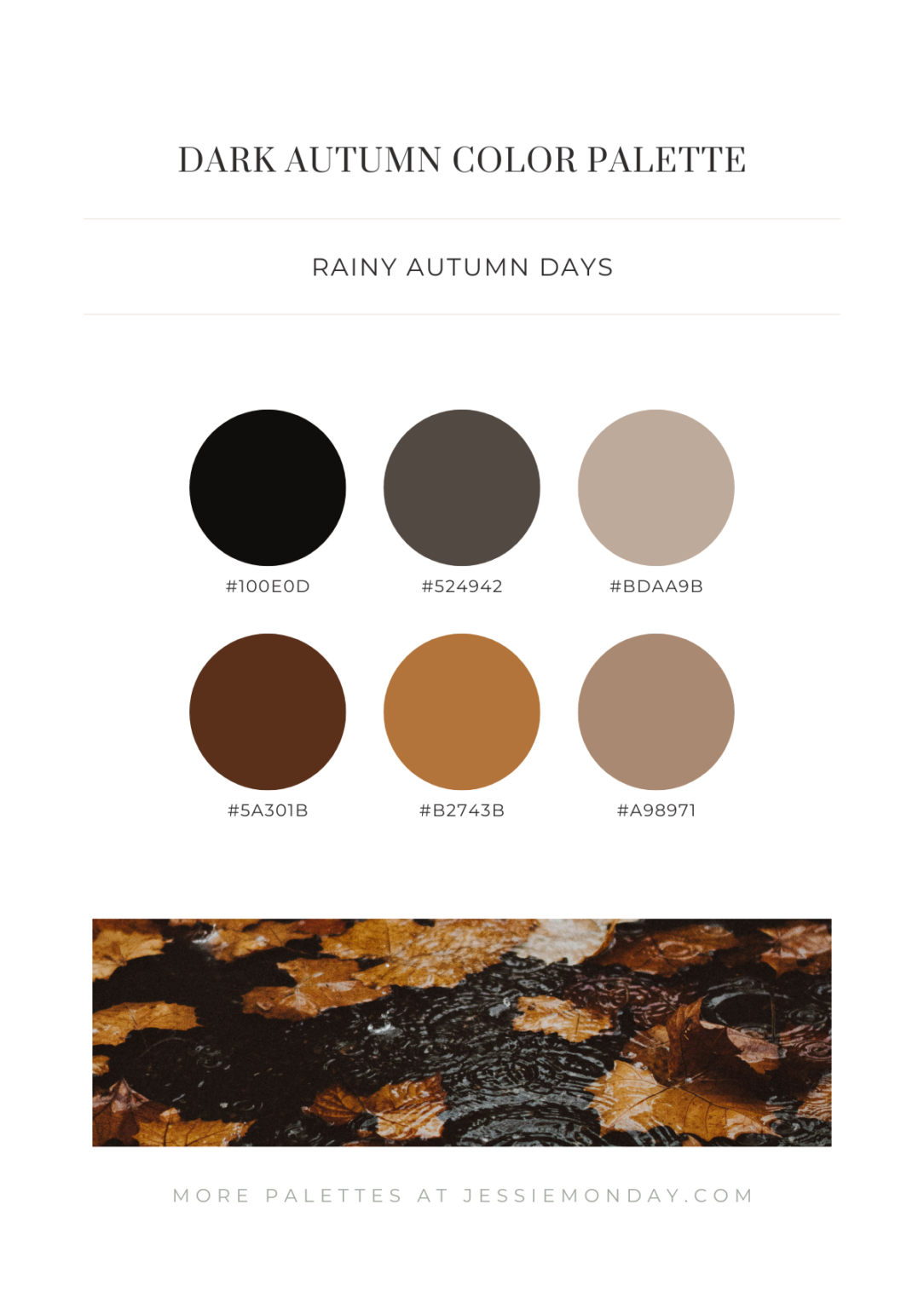 Moody Autumn Color Palette Examples (with hex codes) - Jessie Monday
