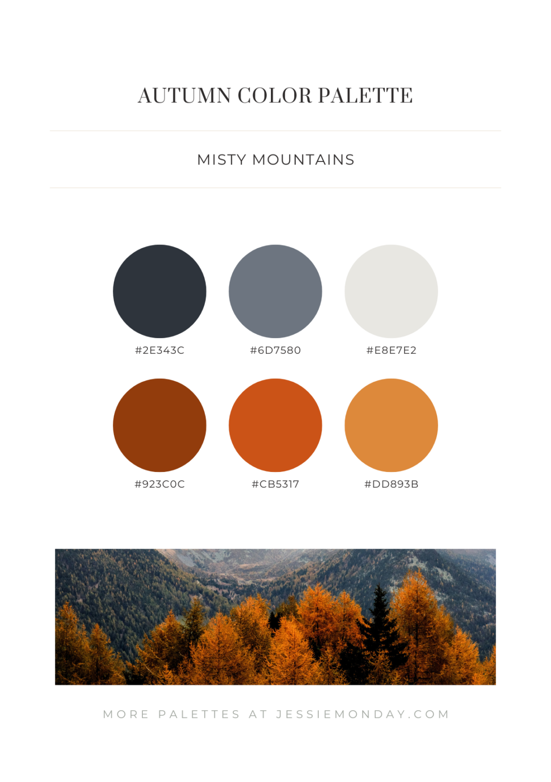 Autumn color palette inspiration (with hex codes) - Jessie Monday