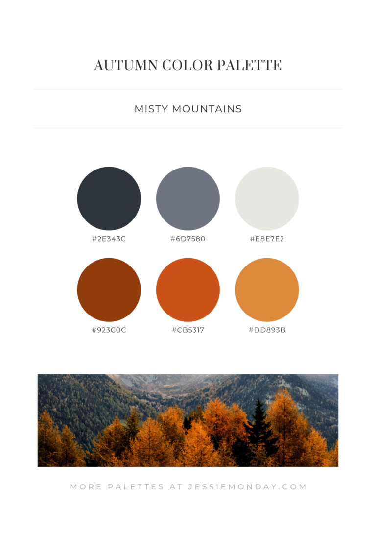 Autumn color palette inspiration (with hex codes) - Jessie Monday