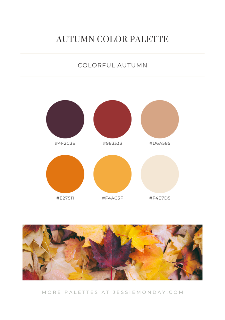 Autumn color palette inspiration (with hex codes) - Jessie Monday