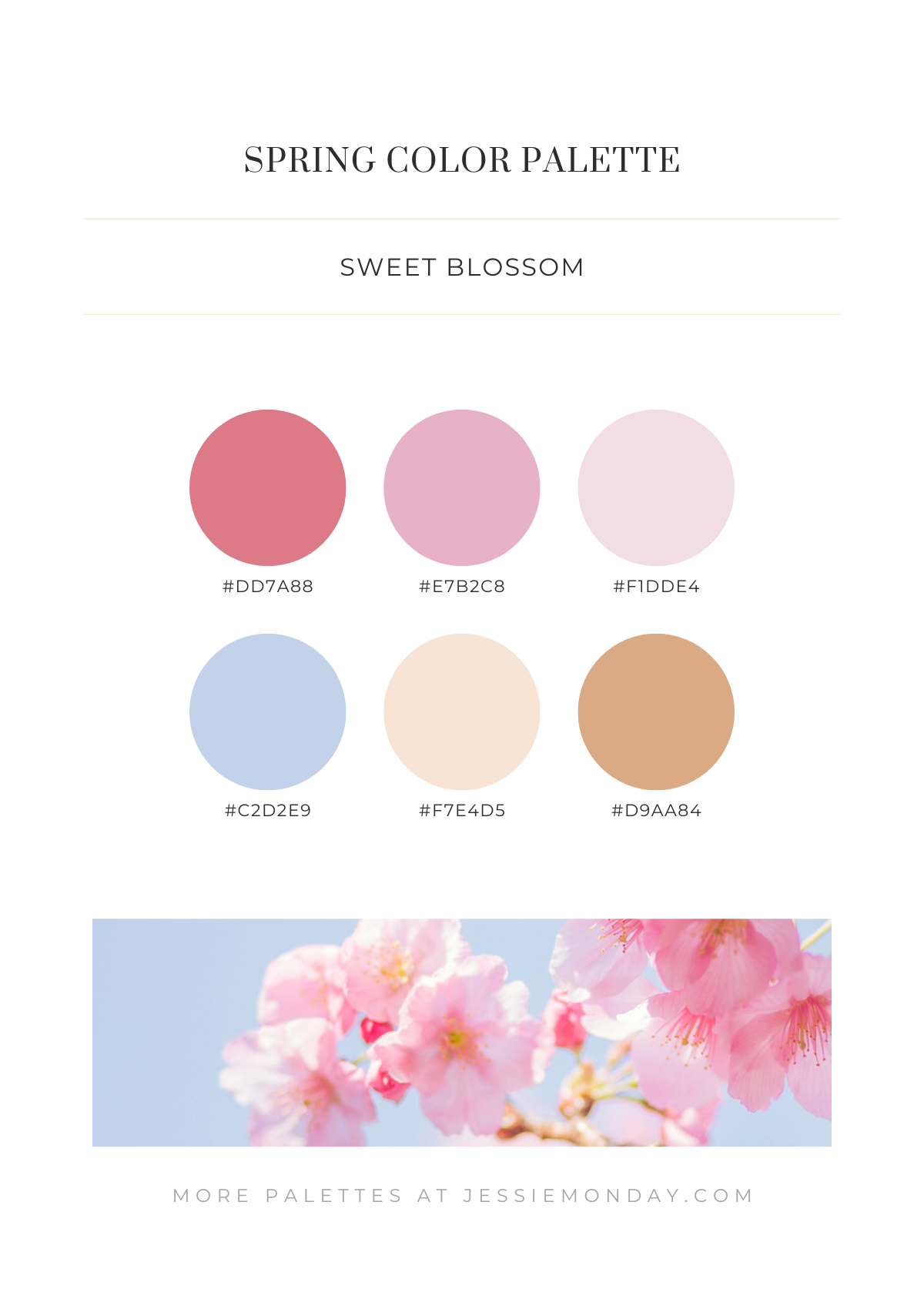 Spring color palette inspiration (with hex codes) - Jessie Monday
