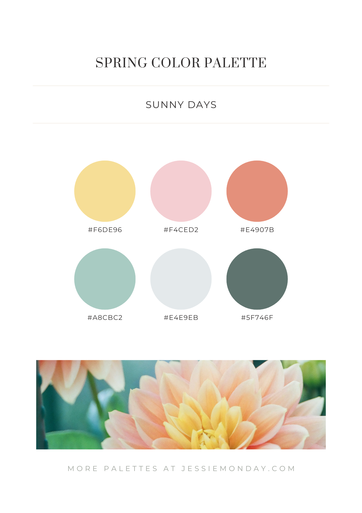 Spring color palette inspiration (with hex codes) - Jessie Monday